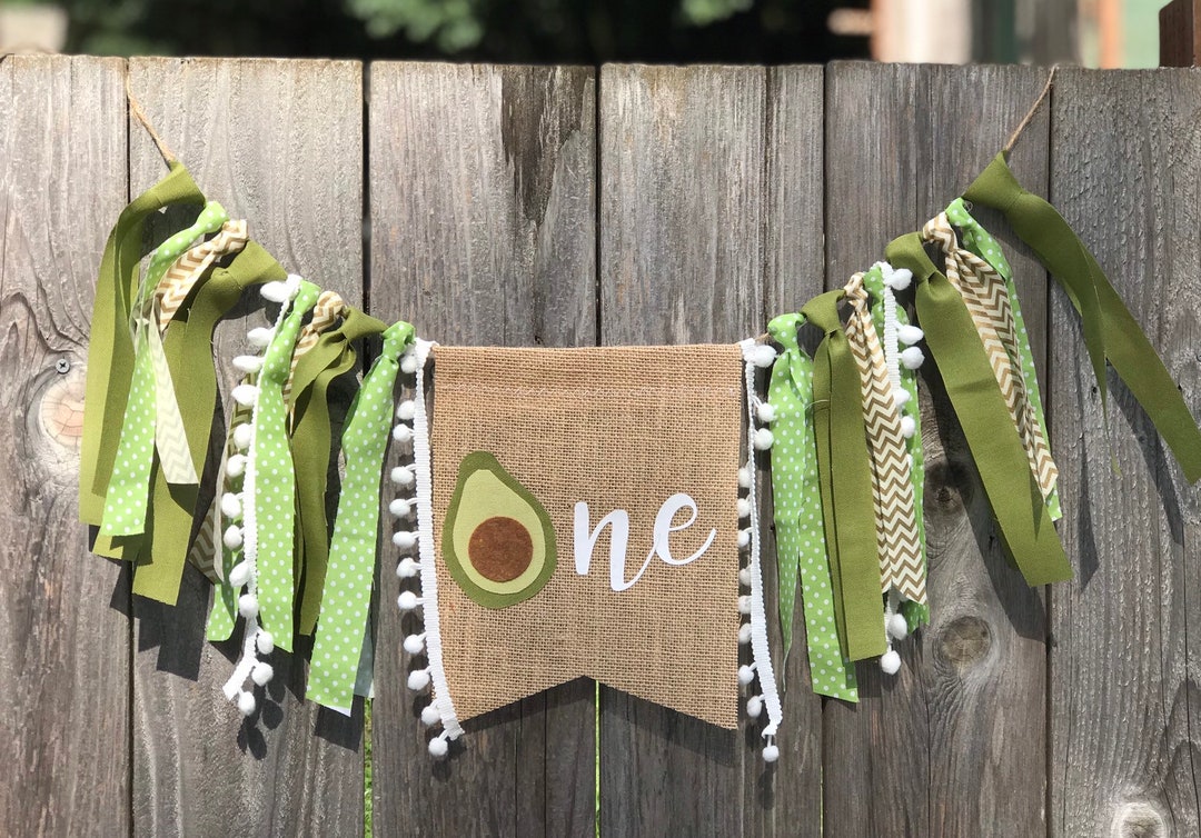Avocado 1st Birthday Banner • High Chair Garland • Photo Prop or ...