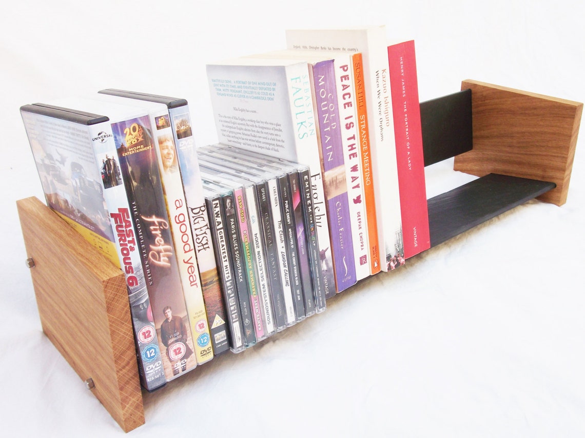 Oak Slate Design Long CD Rack Modern Contemporary Style - Etsy Nederland