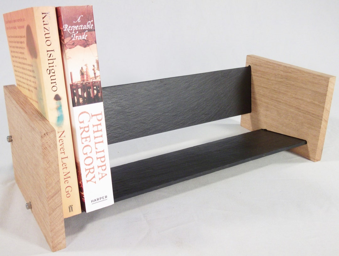 Oak Slate Design Book Rack Modern Contemporary Style - Etsy