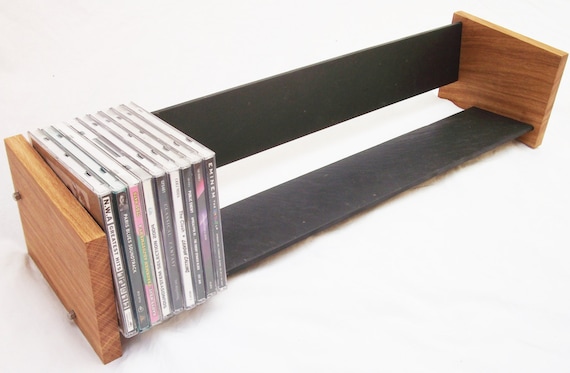 Oak Slate Design Long CD Rack Modern Contemporary Style - Etsy Nederland