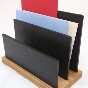 Oak Slate Design Letter Rack Modern Contemporary Style - Etsy