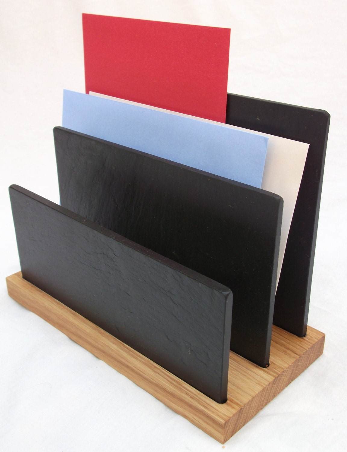 Oak Slate Design Letter Rack Modern Contemporary Style - Etsy
