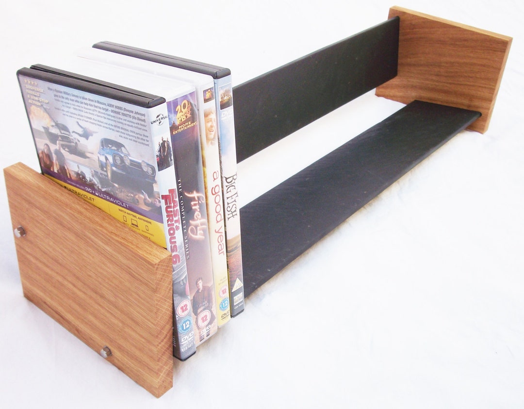 Oak Slate Design Long DVD Rack Modern Contemporary Style - Etsy UK