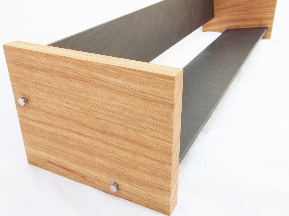 Oak Slate Design Long CD Rack Modern Contemporary Style - Etsy Nederland