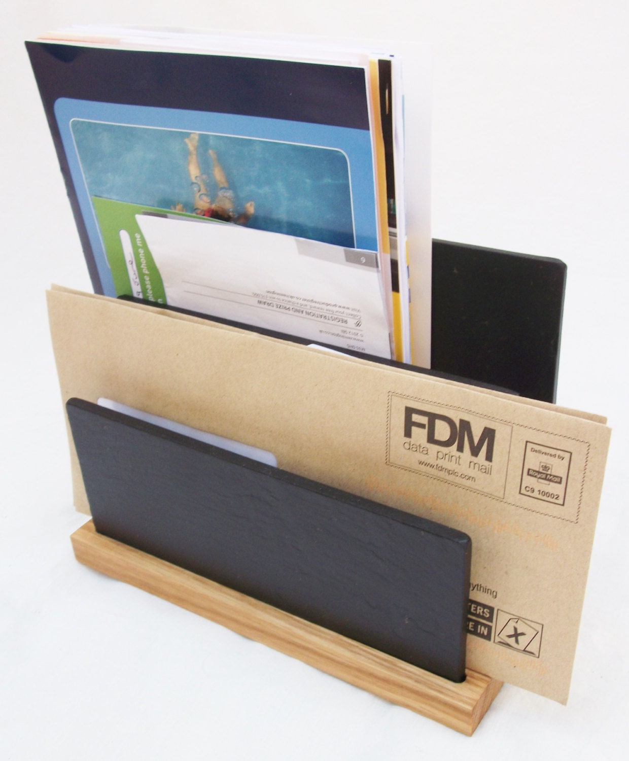 Oak Slate Design Letter Rack Modern Contemporary Style - Etsy