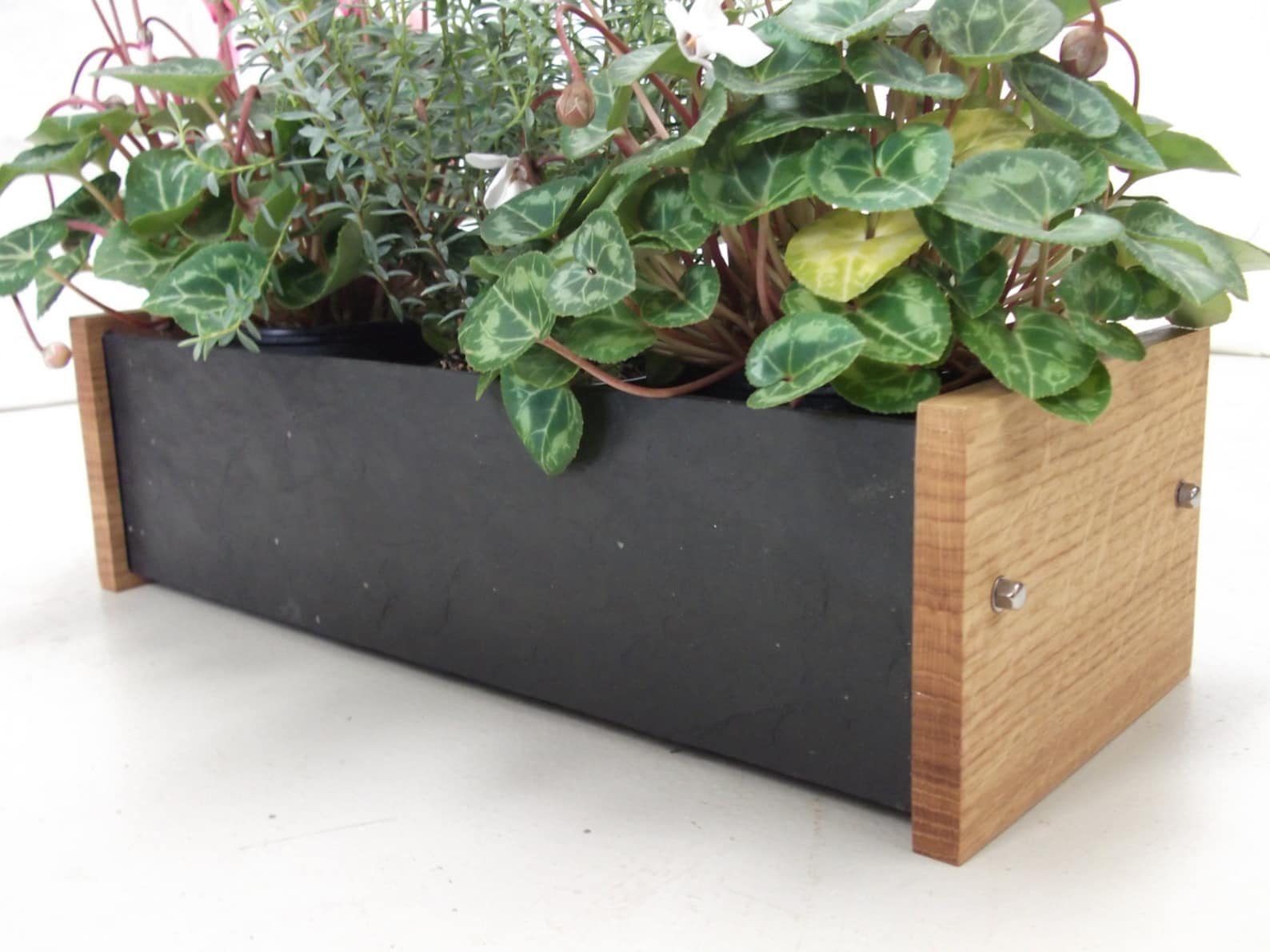 Windowsill Planter.. OAK and SLATE.. Window Box for Herb and - Etsy UK