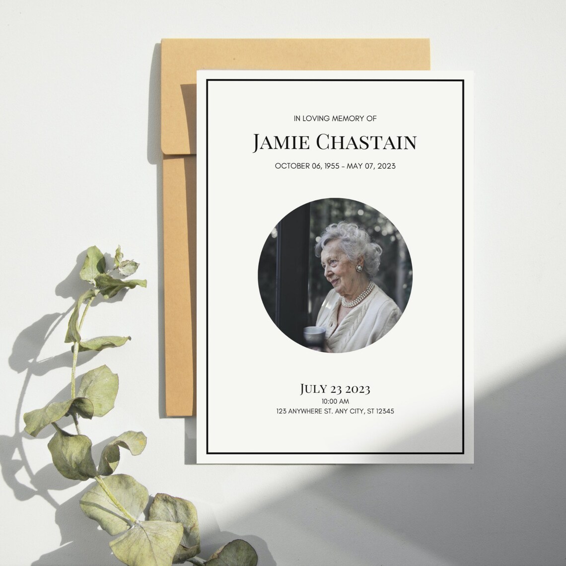 Minimalist Classic Funeral Program Template 8.5 X 11, Memorial Program ...