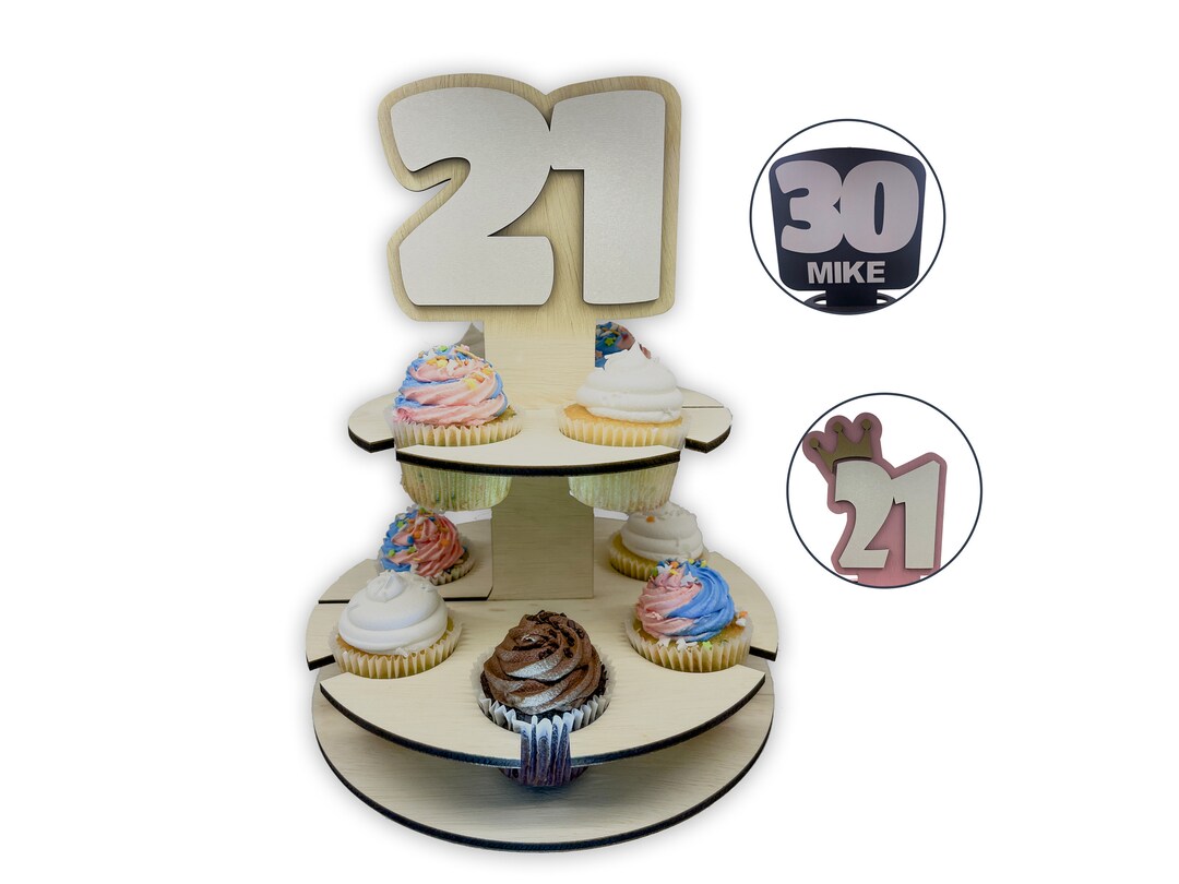 Birthday Cupcake Holder | Cupcake Stand With Age for Birthday Party ...