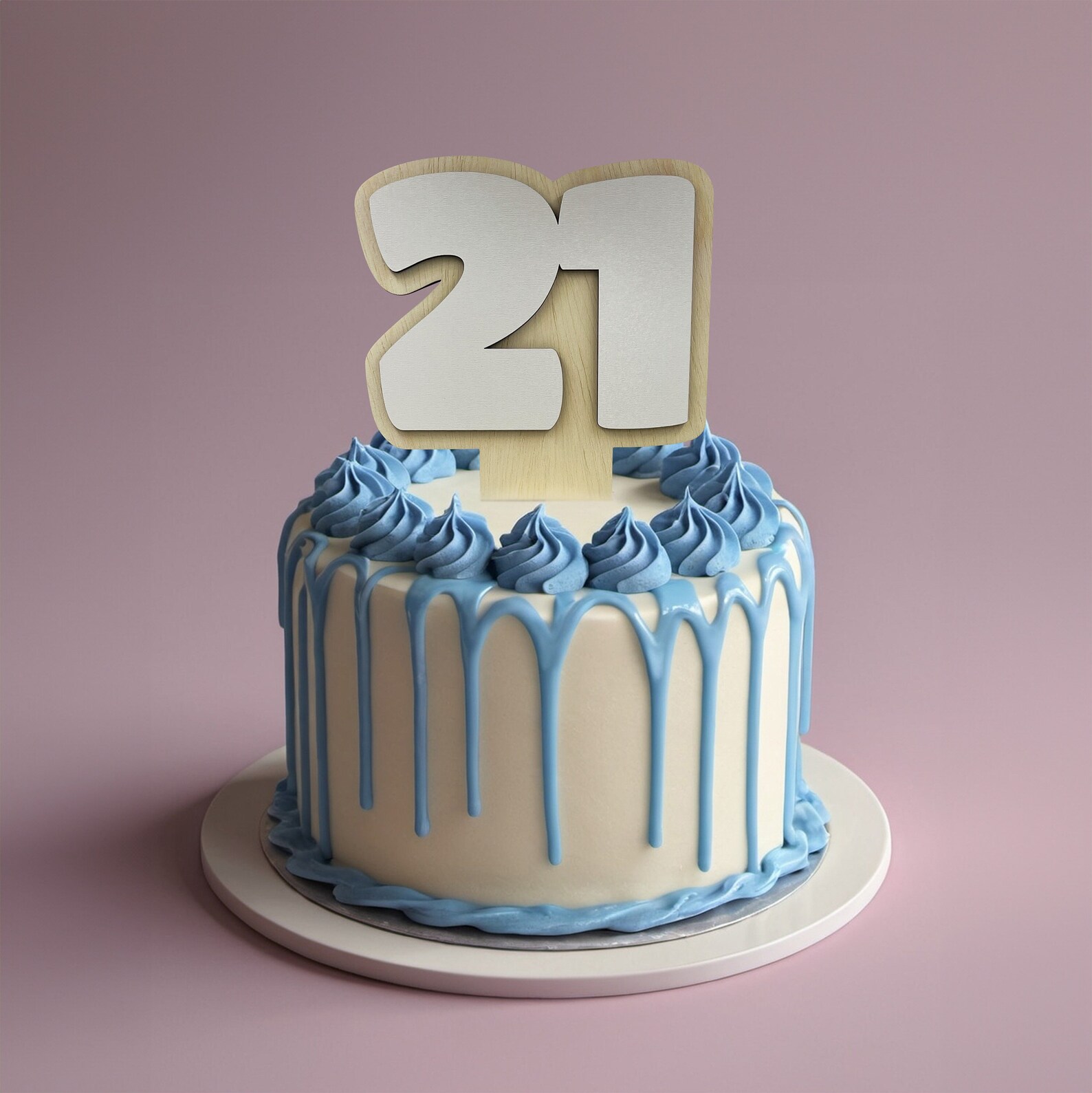 Custom Wooden Birthday Cake Topper With Age and Name - Etsy