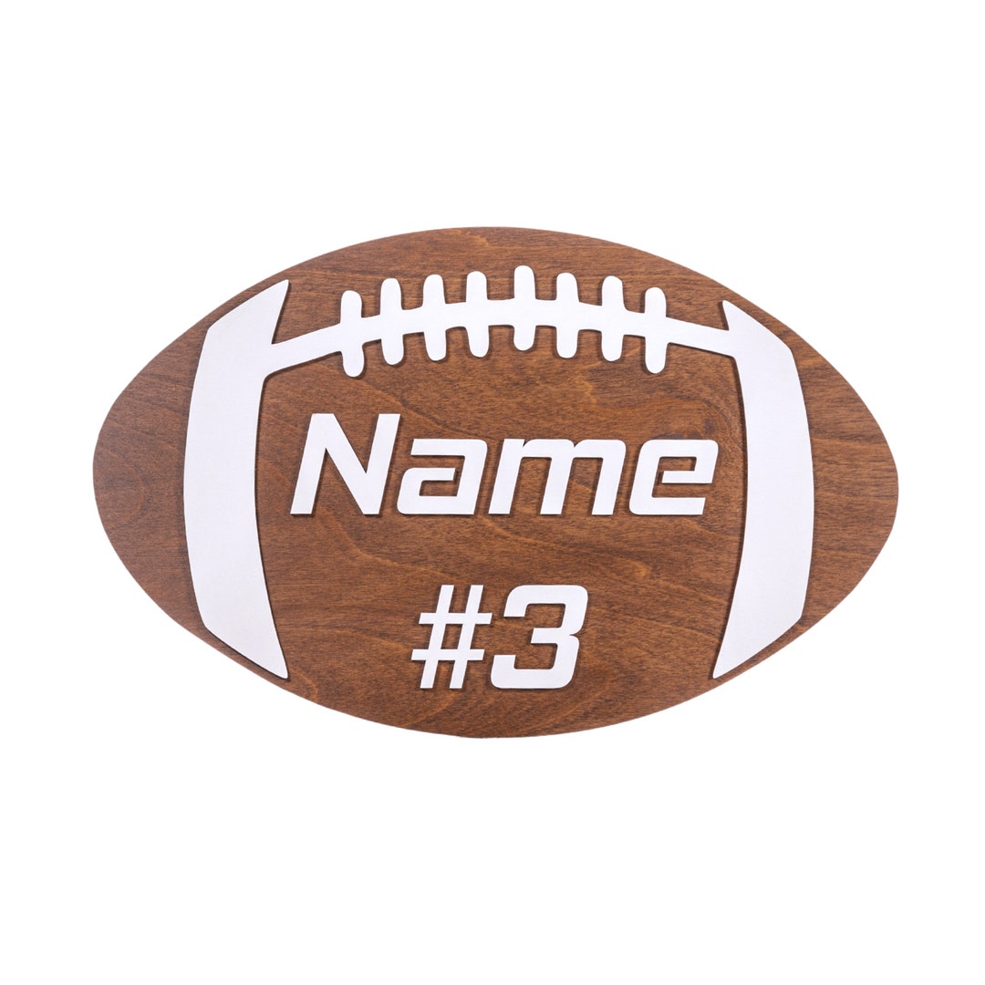 Custom Laser Cut Wooden Football Sign: Personalized Name & Number - Etsy