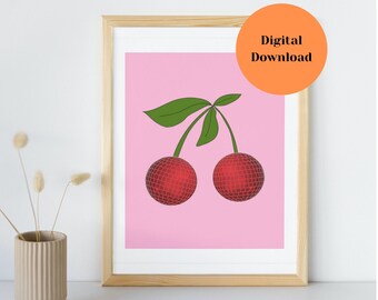 Cherry Disco Ball Poster - Etsy