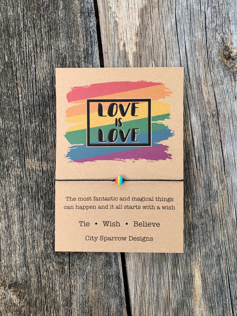 Love is Love Rainbow Pride Wish Bracelet.8mm Round Rainbow - Etsy