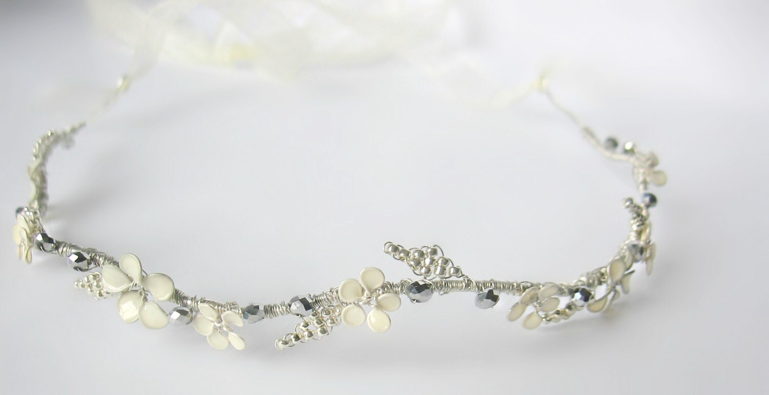 Floral Wedding Crown Floral Bridal Halo Floral Wedding - Etsy