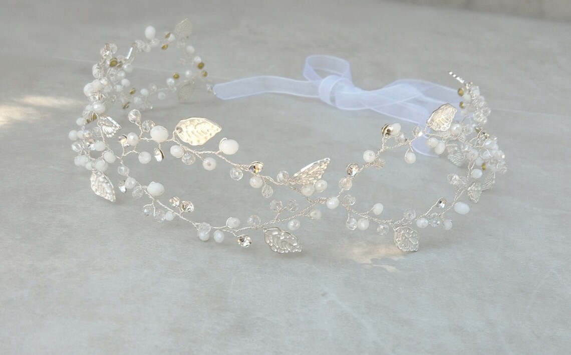 Silver Hair Vine, Rhinestone Wedding Headwear, Bridal Silver Halo ...