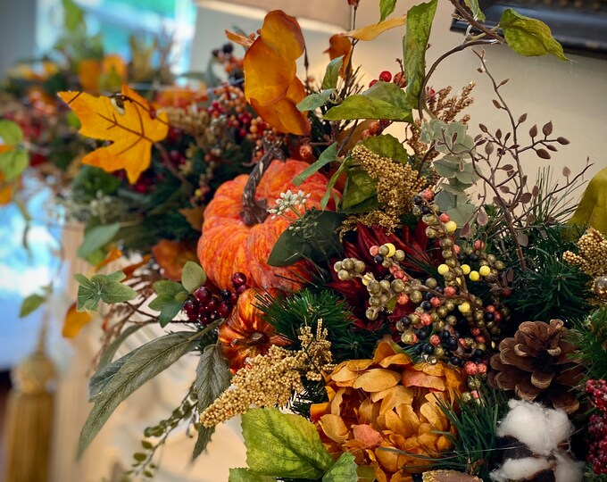 Signature Beautiful Fall Mantle Garland. Mountain Fall Berries and ...
