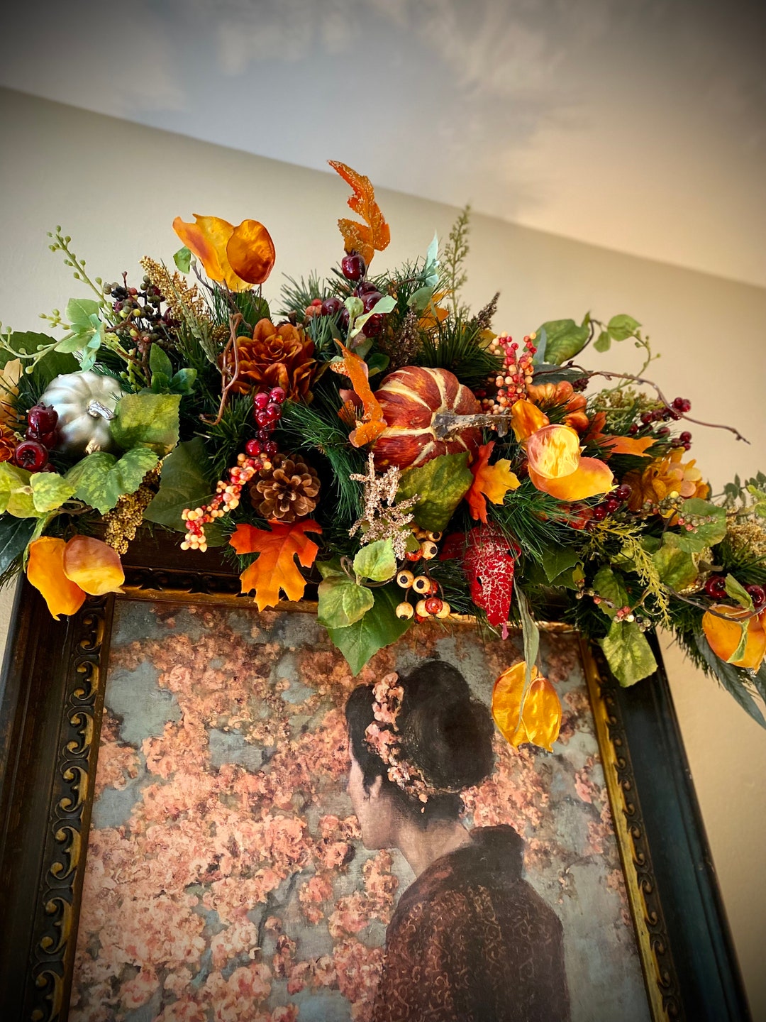 Clearance Signature Fall Swags Most Beautiful Fall Mantle Centerpiece ...