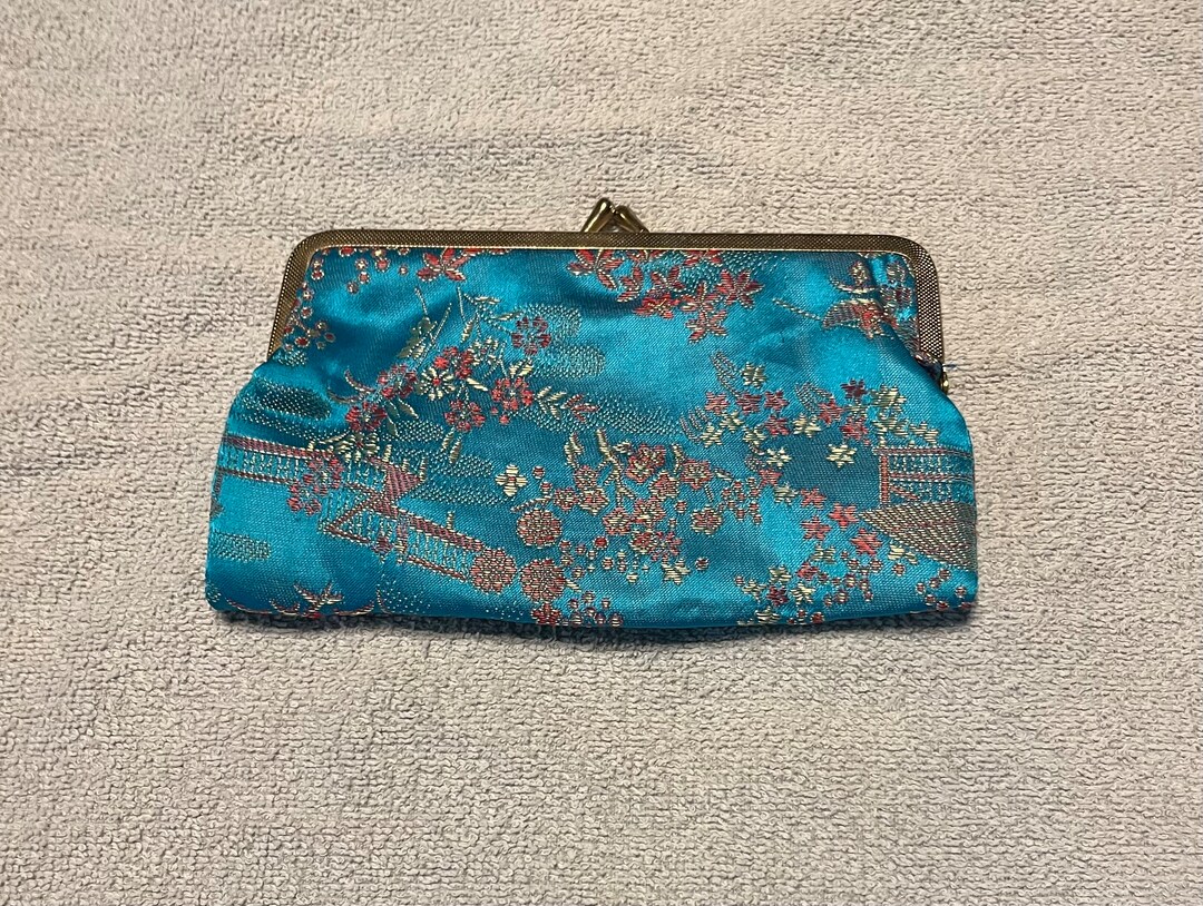 Cute Small Blue Chinese Brocade Coin Purse / Wallet - Etsy