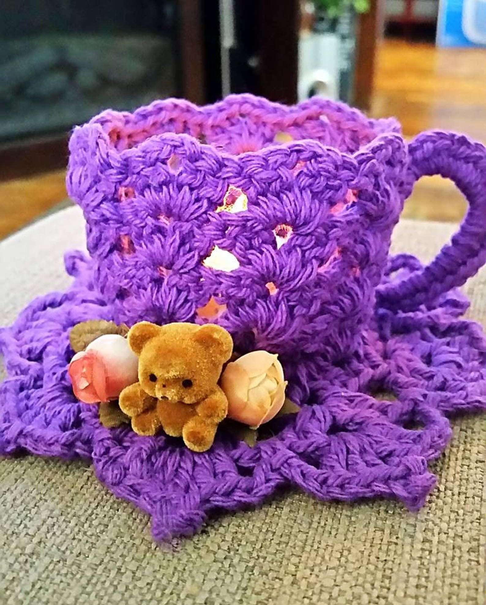 Crochet Tea Cup & Saucer - Etsy