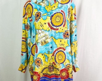 Button up Map Shirt - Etsy