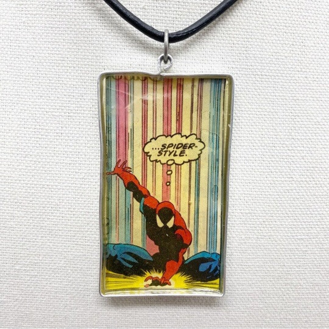 Spider-man Comic Book Pendant Necklace Handcrafted NEW FREE Shipping - Etsy