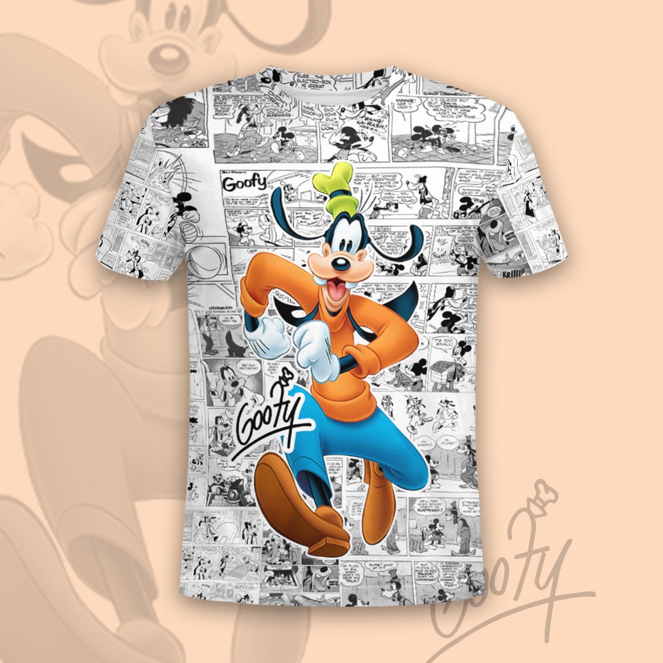 Goofy Comic Pattern Disney Cartoon Outfits Unisex Casual T-shirts sold ...