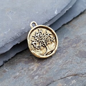 Tree of Life Coin Pendant Charm Gold Pewter N28tree of life | Etsy