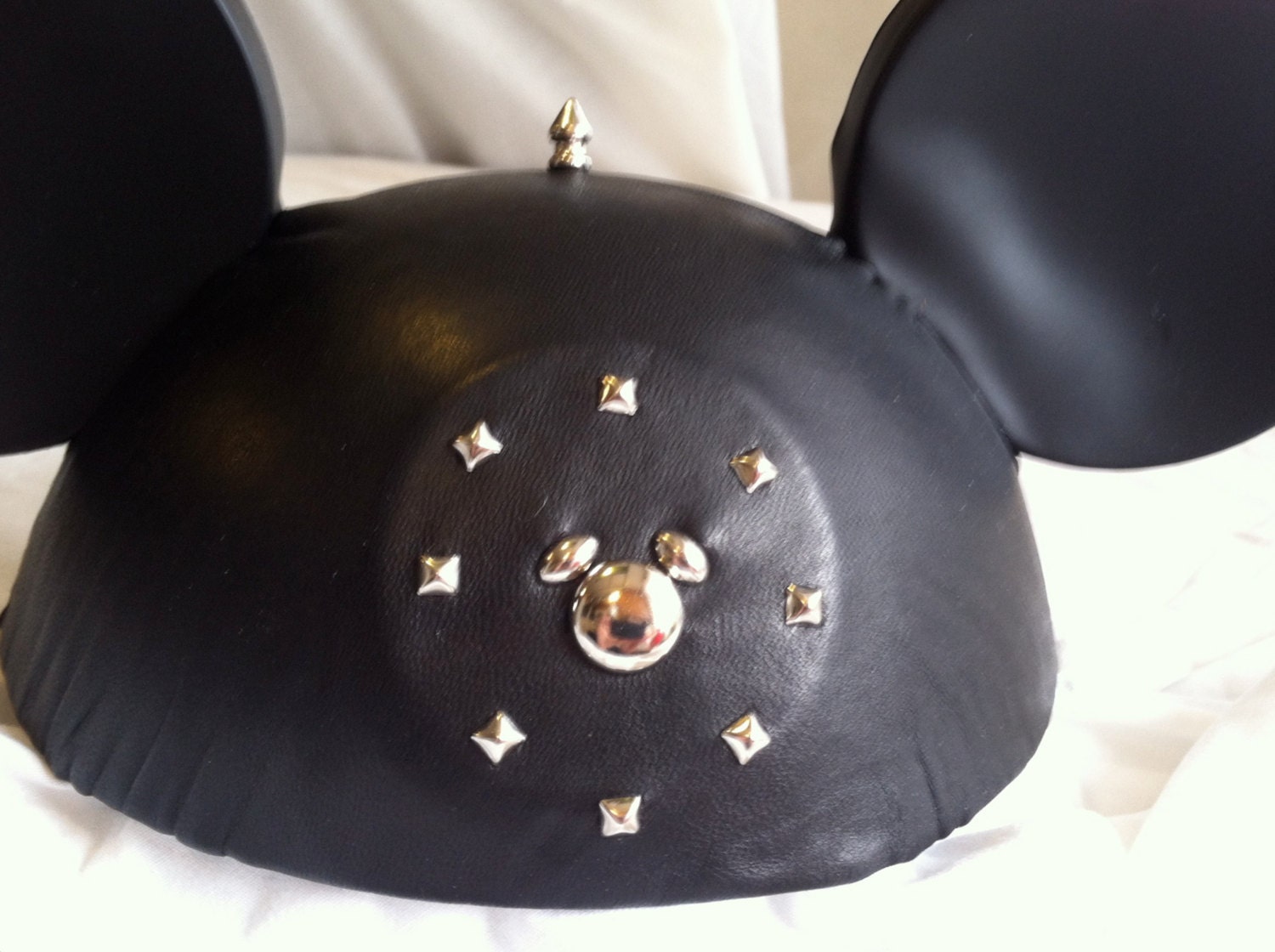 Leather Mickey Mouse Ears Customized and Personalized With Nickel ...