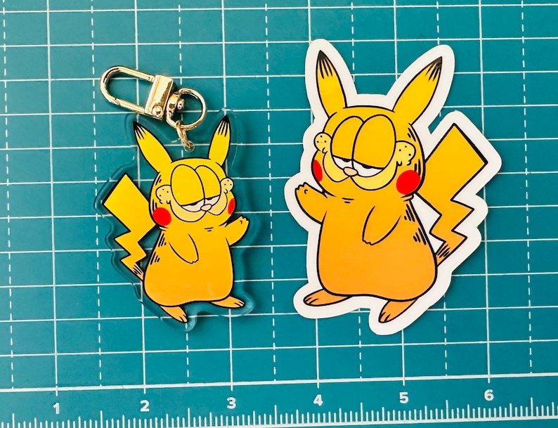 Garfichu Keychains and Stickers - Etsy