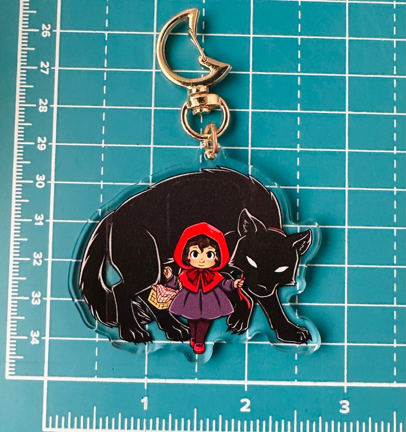 Little Red Ridding Hood Keychain & Alice in Wonderland Shaker - Etsy