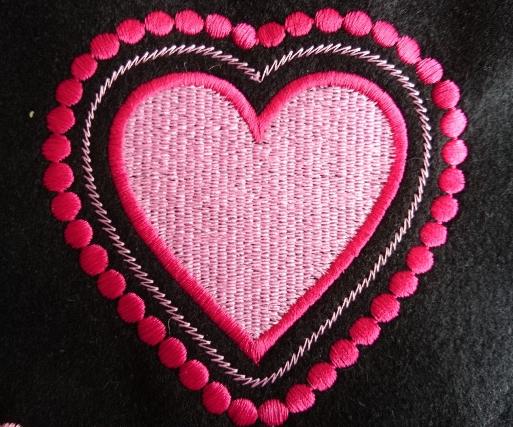 Heart Shape Machine Embroidery Design - 4 Colour - Etsy