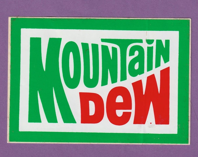 Vintage 1980s Mountain Dew Sticker - Etsy