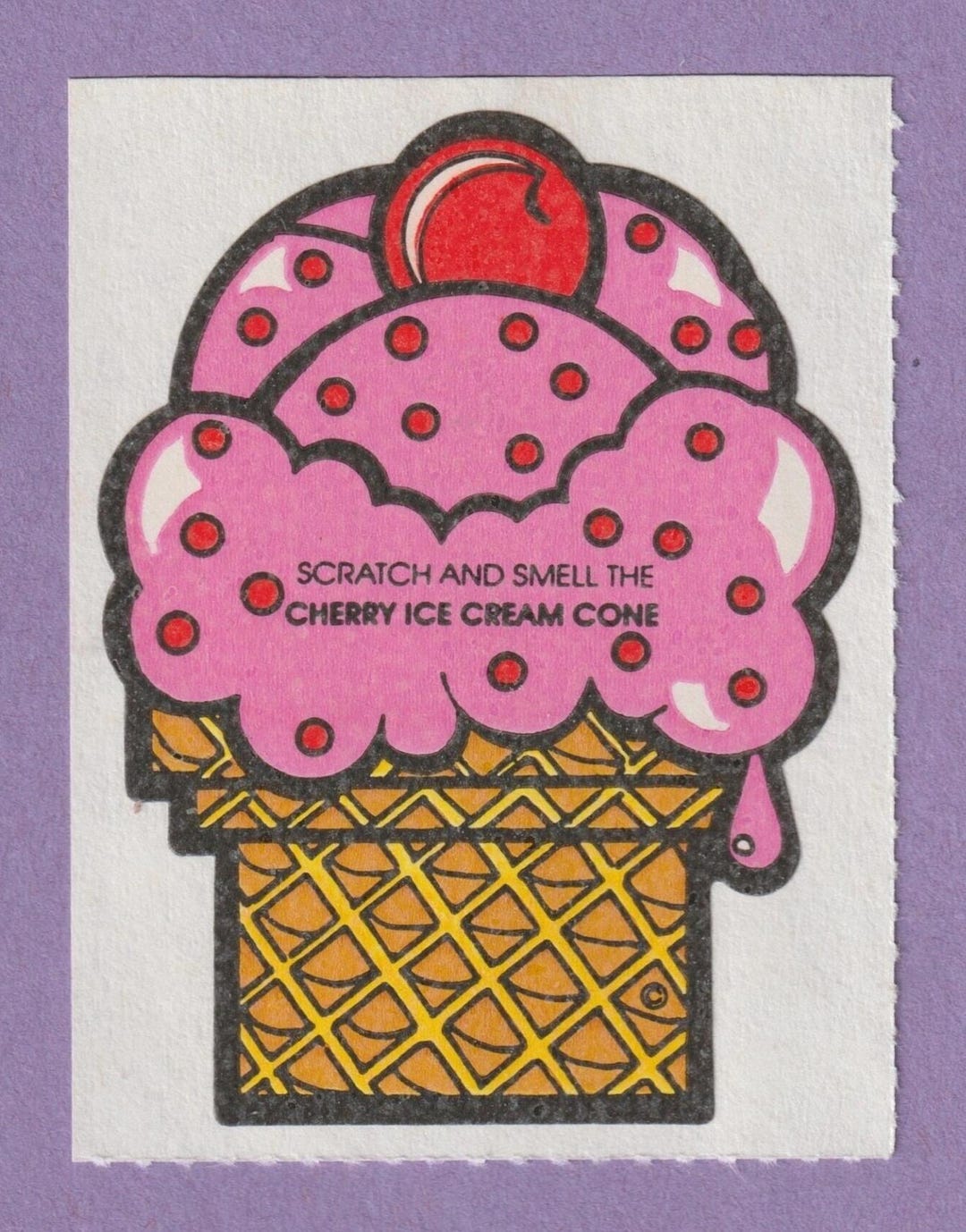Vintage Mello Smello Cherry Ice Cream Scratch & Sniff Sticker - Etsy