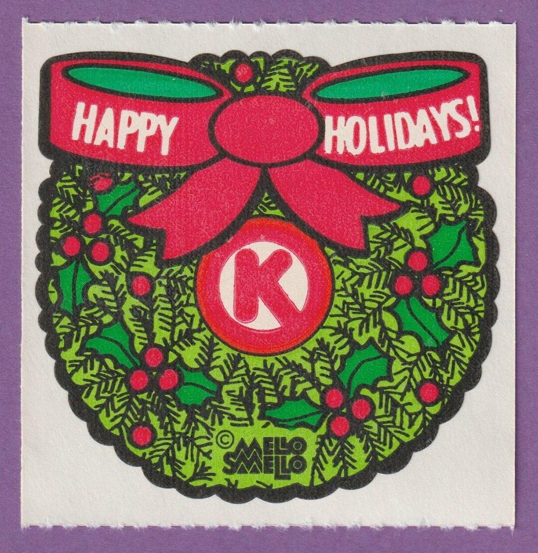RARE Vintage Mello Smello Scratch & Sniff Sticker Christmas Wreath ...