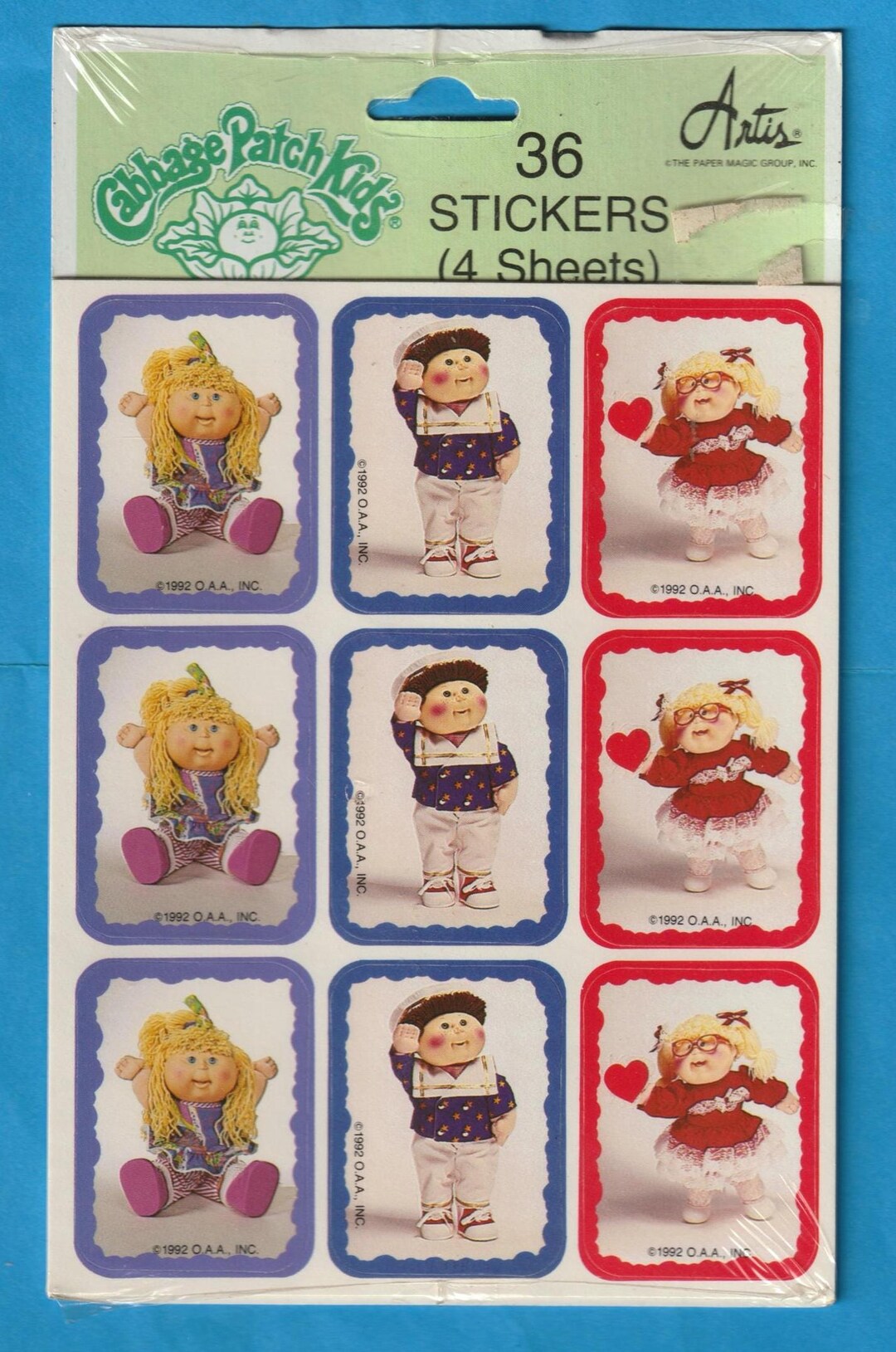 Vintage 1990s ARTSI Cabbage Patch Kids Stickers - Etsy