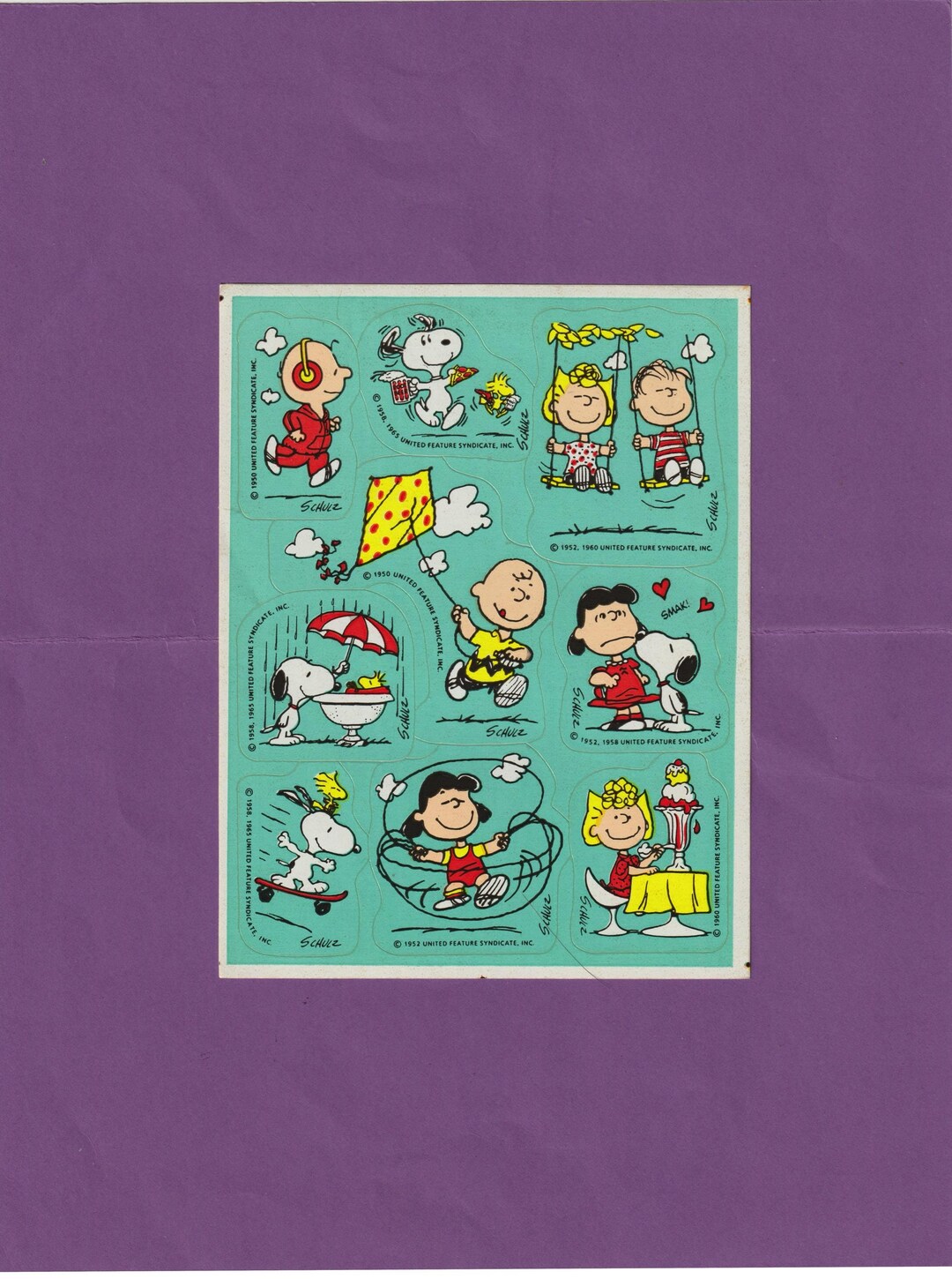 Vintage 1980s PEANUTS Sticker Sheet LUCY LINUS - Etsy