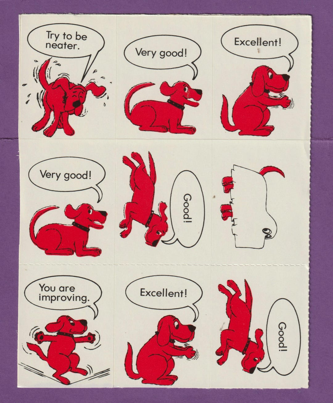 Vintage 1980s CLIFFORD the Big Red Dog STICKERS - Etsy