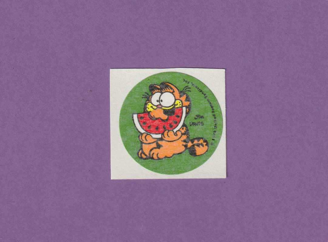 Vintage 1980s Garfield Watermelon Scratch & Sniff Sticker by Kats Meow ...