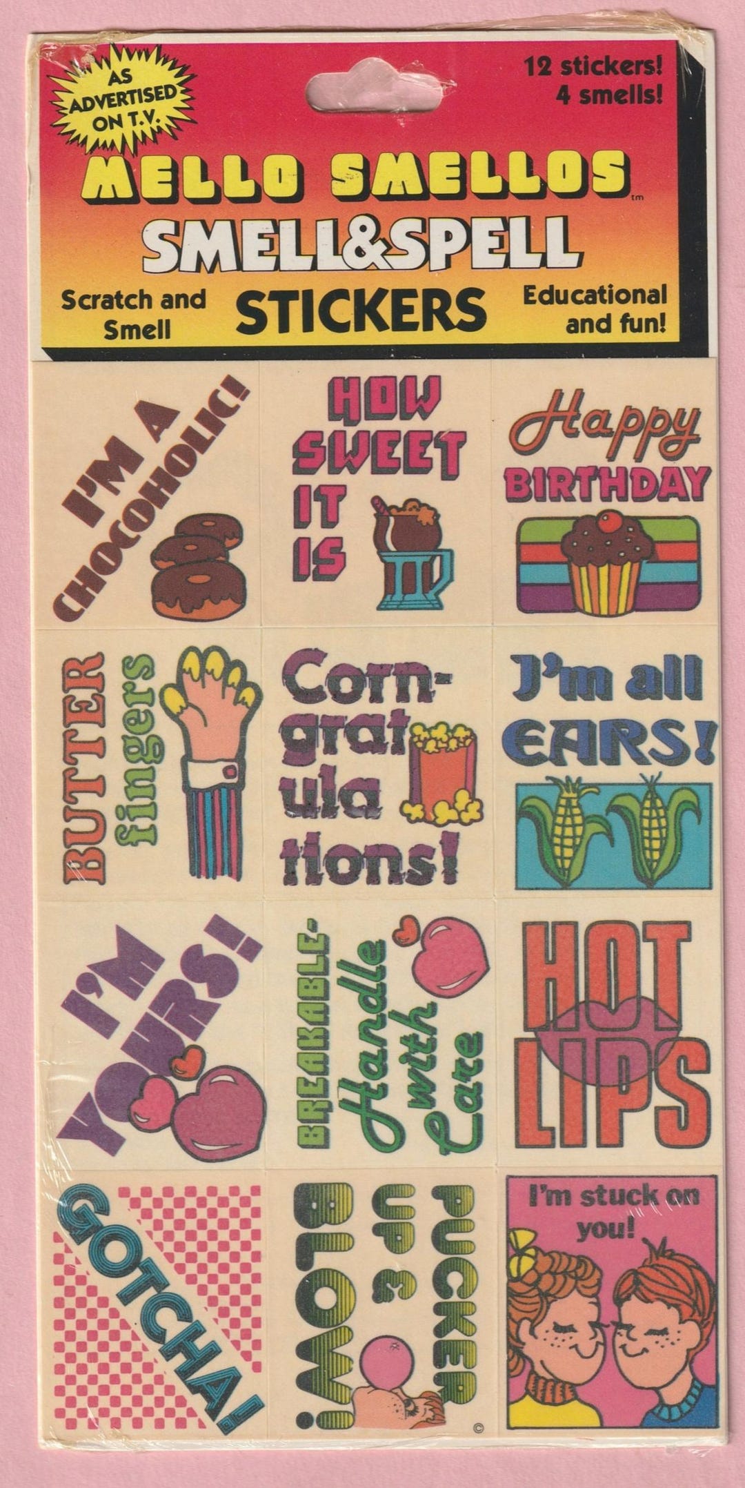 Vintage Mello Smello Smell & Spell Scratch N Sniff Stickers - Etsy