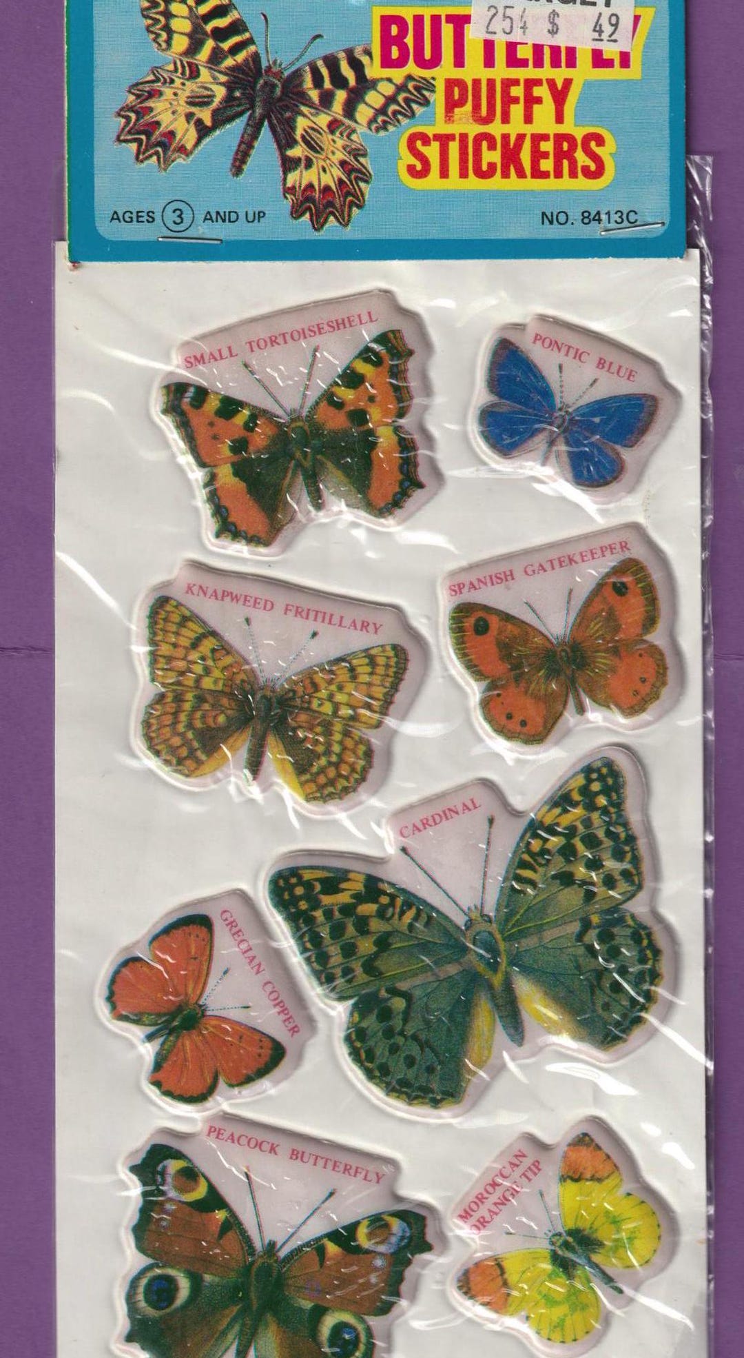 Vintage 1980s Puffy Stickers BUTTERFLY - Etsy