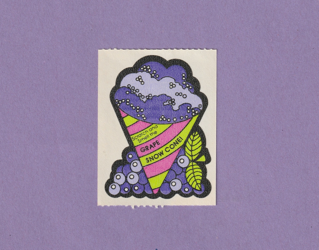 Vintage Mello Smello Scratch & Sniff Sticker GRAPE Snow-cone - Etsy