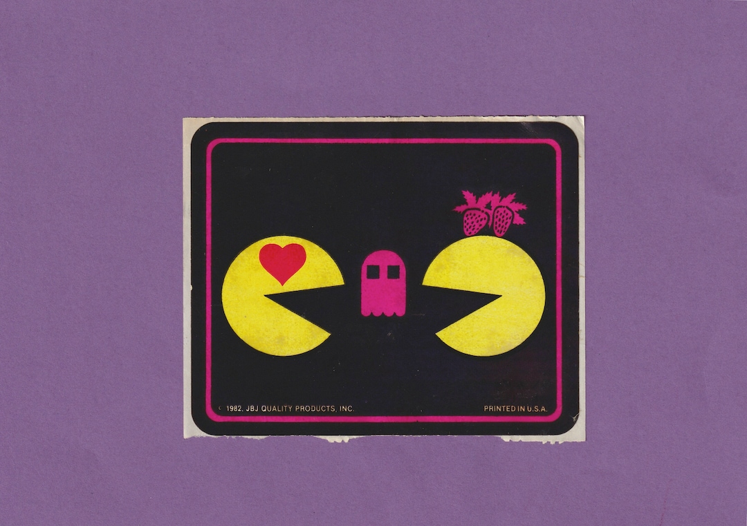 Vintage 1980s Pac Man Pink Ghost Sticker - Etsy