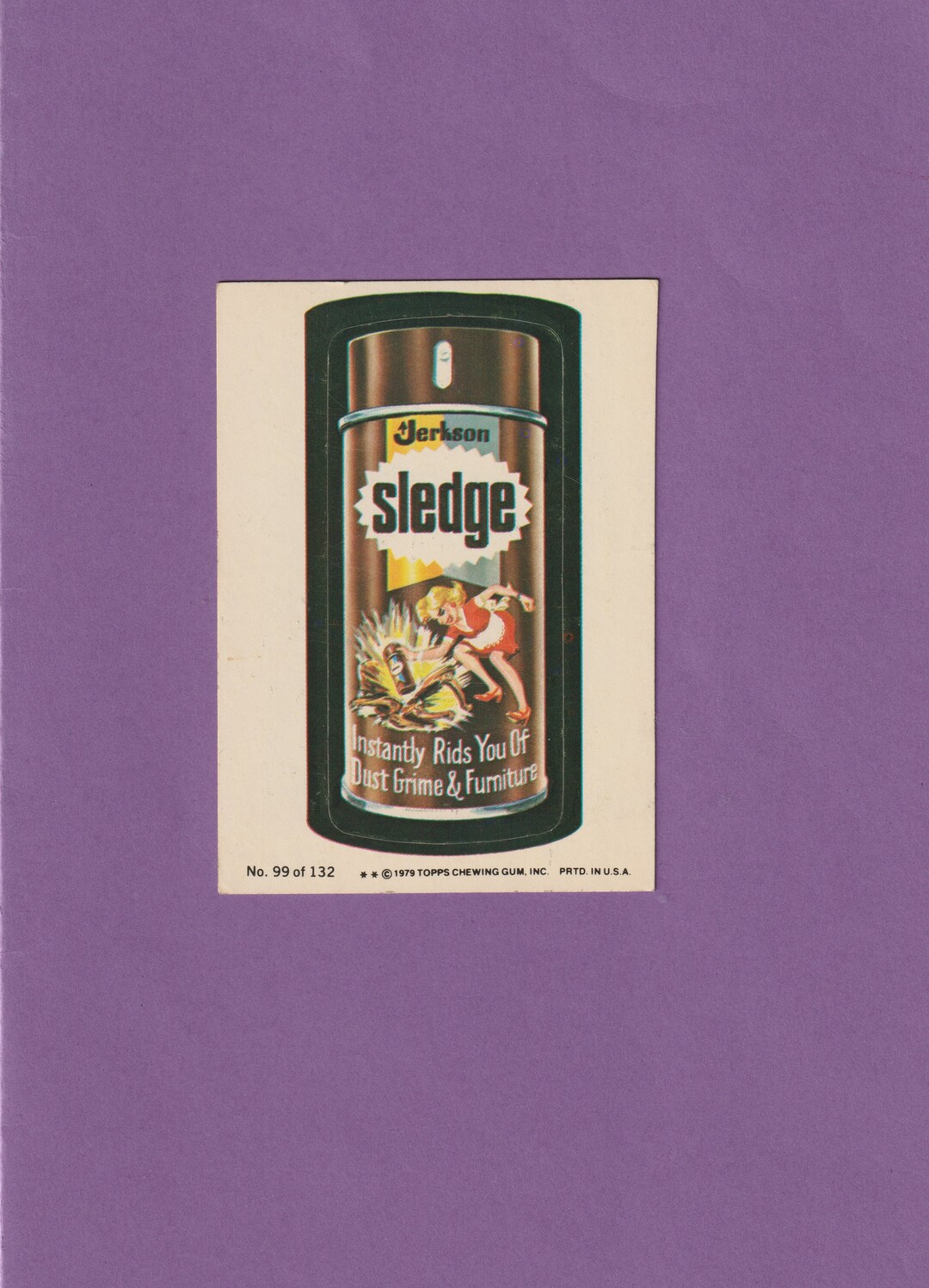 Vintage 1979 Wacky Package Pack Sticker Sledge - Etsy