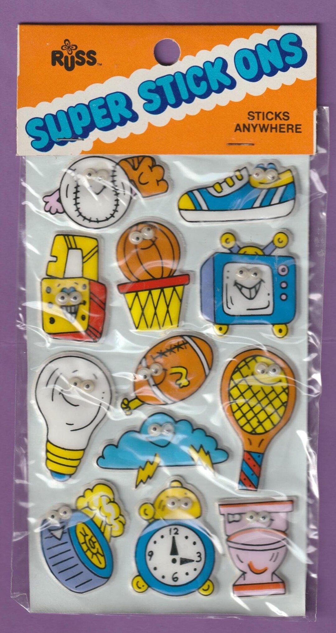 Vintage RUSS Puffy Stickers Googly Eyes SPORTS - Etsy