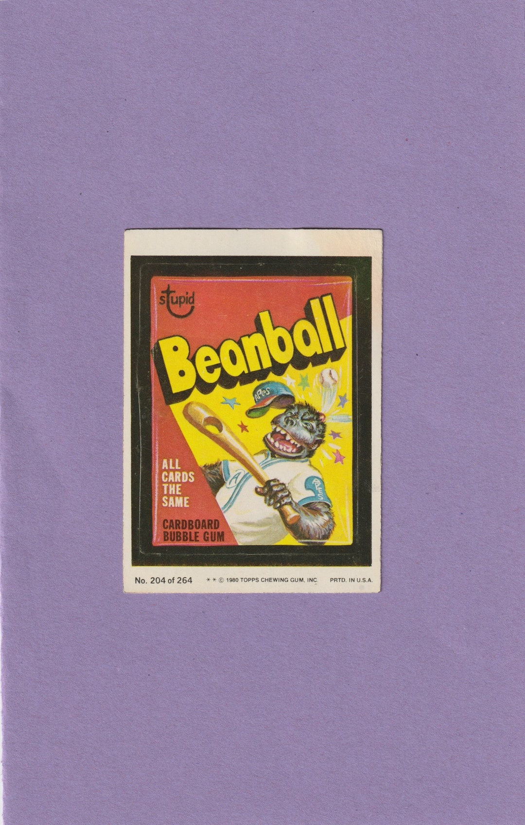 Vintage 1970s Wacky Package Pack Sticker BEANBALL - Etsy