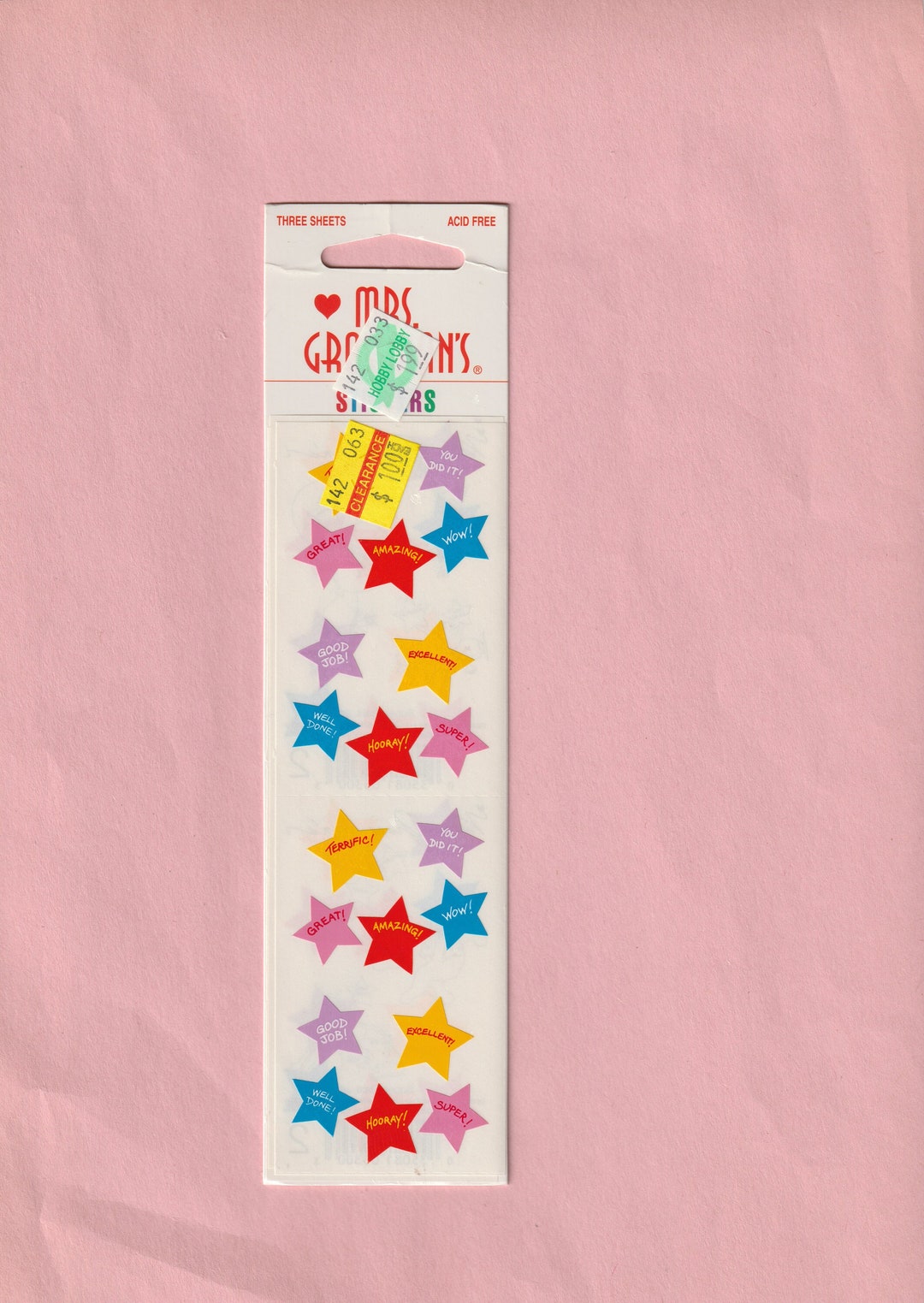Vintage Mrs. Grossmans Sticker Pack STARS - Etsy