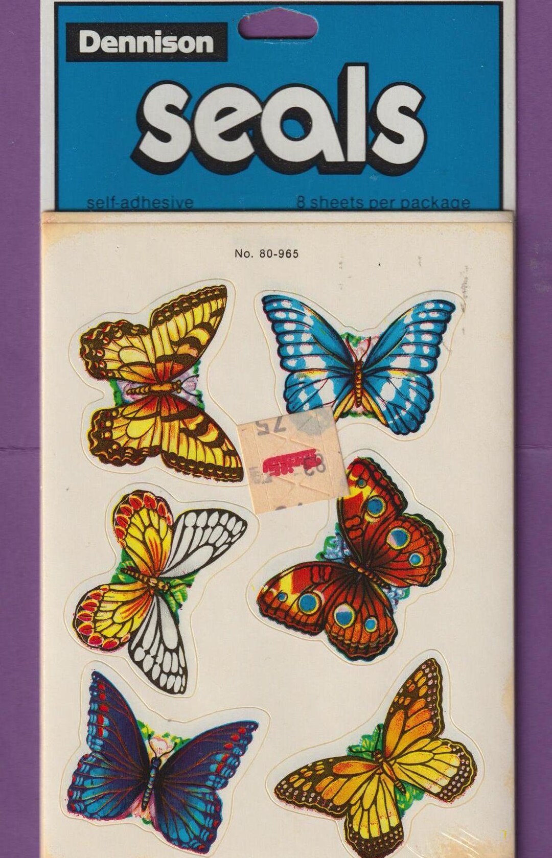 Vintage DENNISON Stickers BUTTERFLY Seals - Etsy