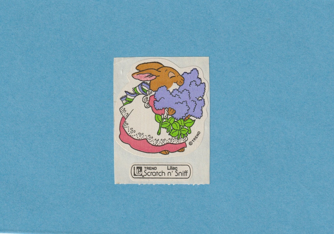 Vintage Large Trend Matte RABBIT Lilac Scratch & Sniff Sticker - Etsy