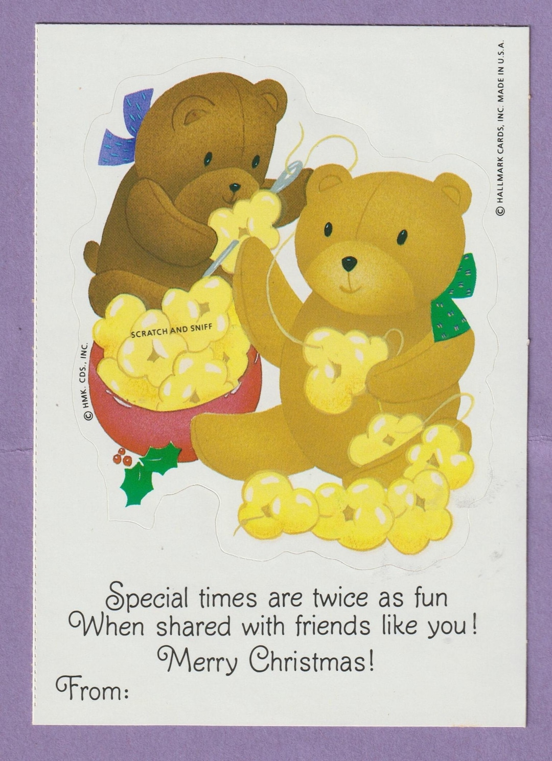 Vintage 1980 Hallmark Christmas Scratch and Sniff Sticker Labels #4 - Etsy