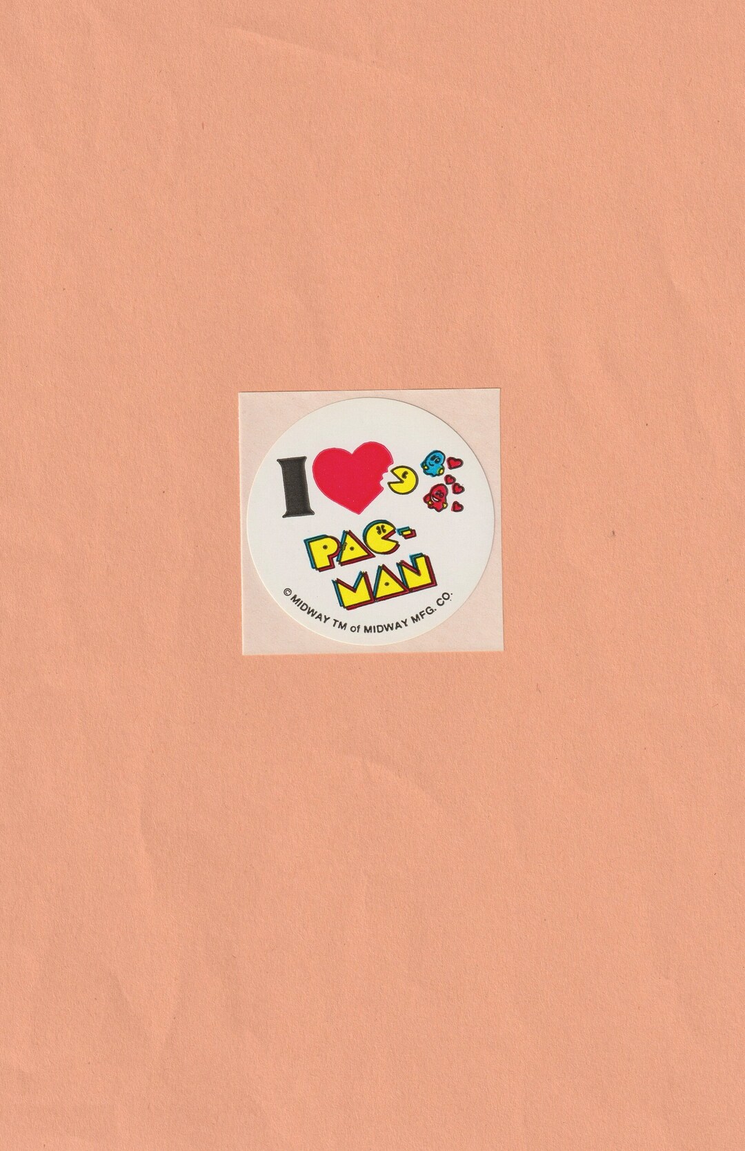 Vintage 1980 Pacman Midway Sticker - Etsy