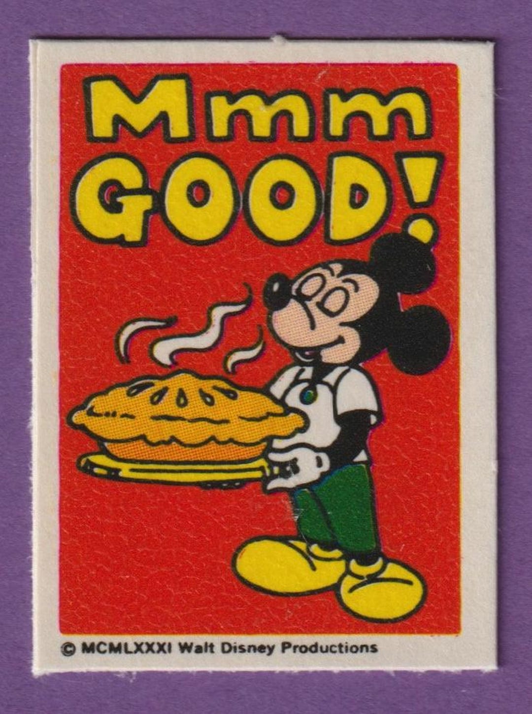 Vintage Disney Mickey Scratch & Sniff Sticker CHERRY - Etsy